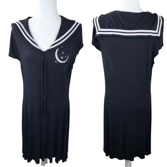 Killstar | Dresses | Killstar Amaya Moon Sailor Collar Skater Dress Xxl ...